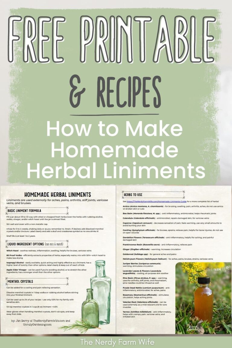 How to Make Homemade Liniments (+printable, formula & recipes!)