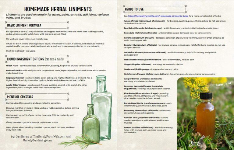 How to Make Homemade Liniments (+printable, formula & recipes!)