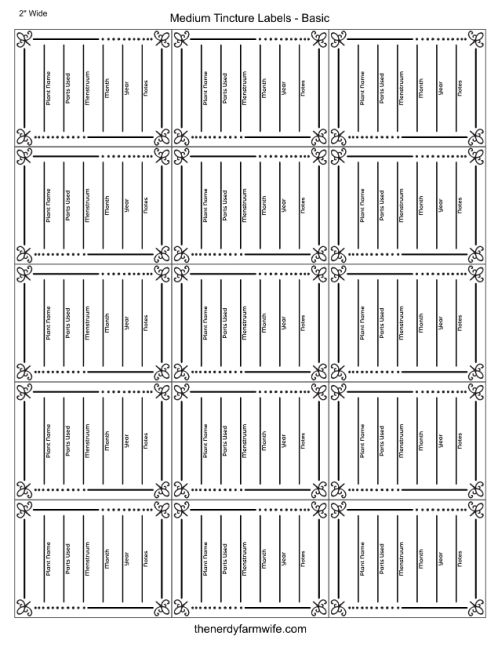 Printable Tincture Labels {free}
