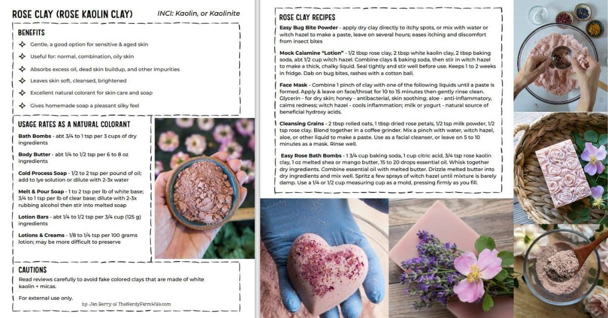 Rose Clay Info + Printable (Ingredient Spotlight)